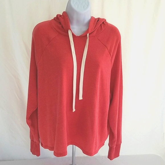 Colsie | Tops | Colsie Womens Red Butter French Terry Cropped Hooded ...
